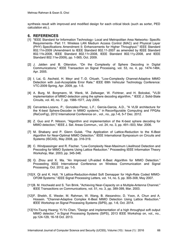 Hardware Architecture of Complex K-best MIMO Decoder | PDF