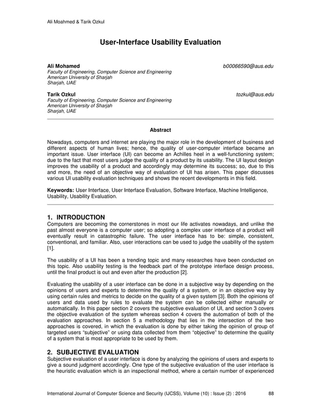 User-Interface Usability Evaluation | PDF