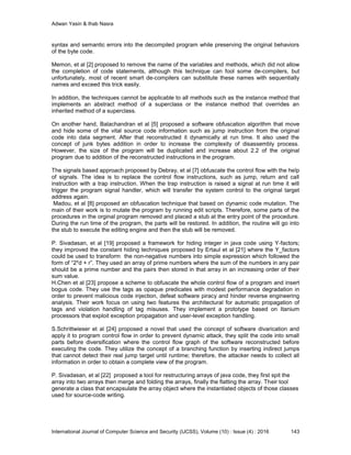 Dynamic Multi Levels Java Code Obfuscation Technique (DMLJCOT) | PDF