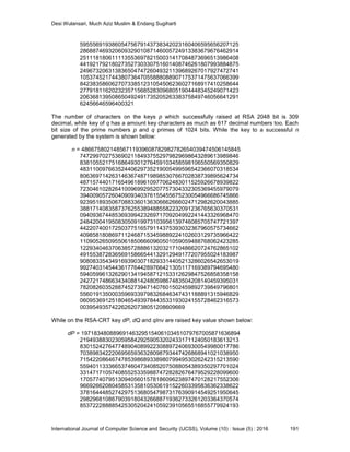 Implementation of RSA Algorithm with Chinese Remainder Theorem for ...