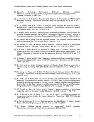 Integrated Feature Extraction Approach Towards Detection of Polymorphic Malware In Executable ...