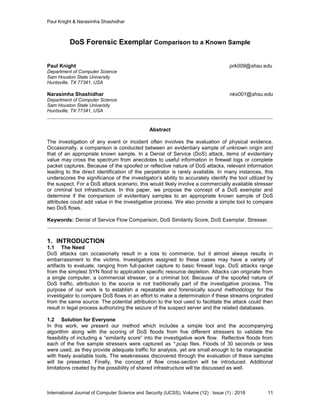 DoS Forensic Exemplar Comparison to a Known Sample | PDF | Information ...