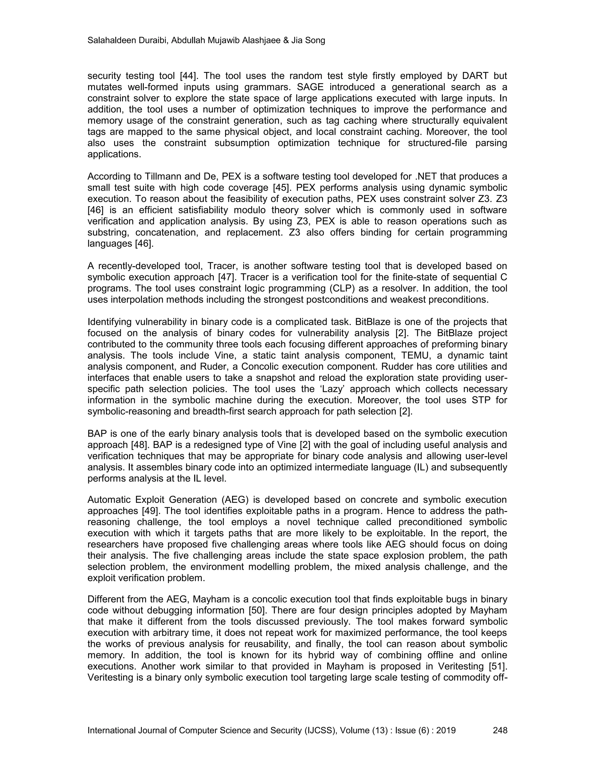 A Survey Of Symbolic Execution Tools Pdf Programming Languages