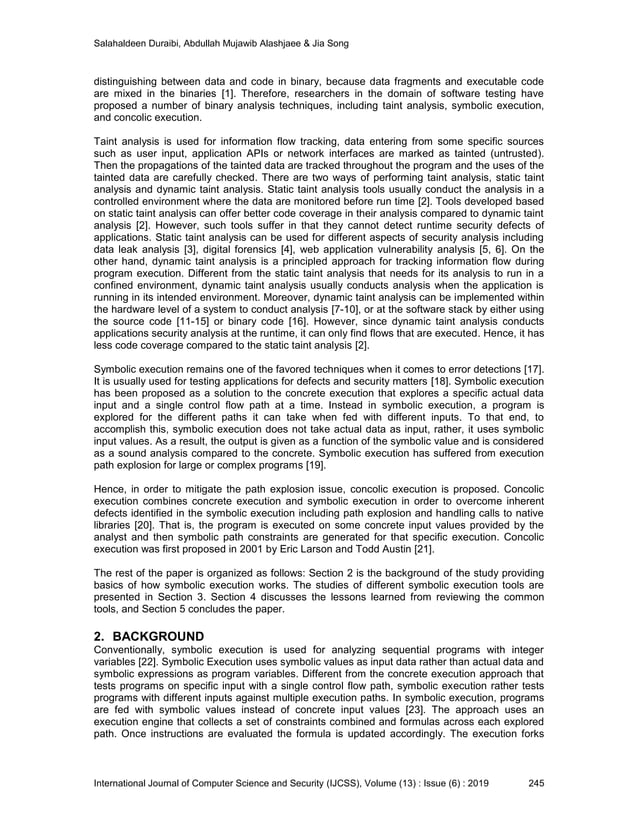 A Survey Of Symbolic Execution Tools Pdf Programming Languages