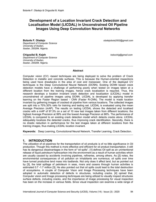 Development Of A Location Invariant Crack Detection And Localisation