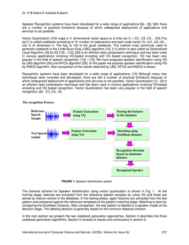 Performance Comparison Of Automatic Speaker Recognition Using Vector Quantization By Lbg Kfcg