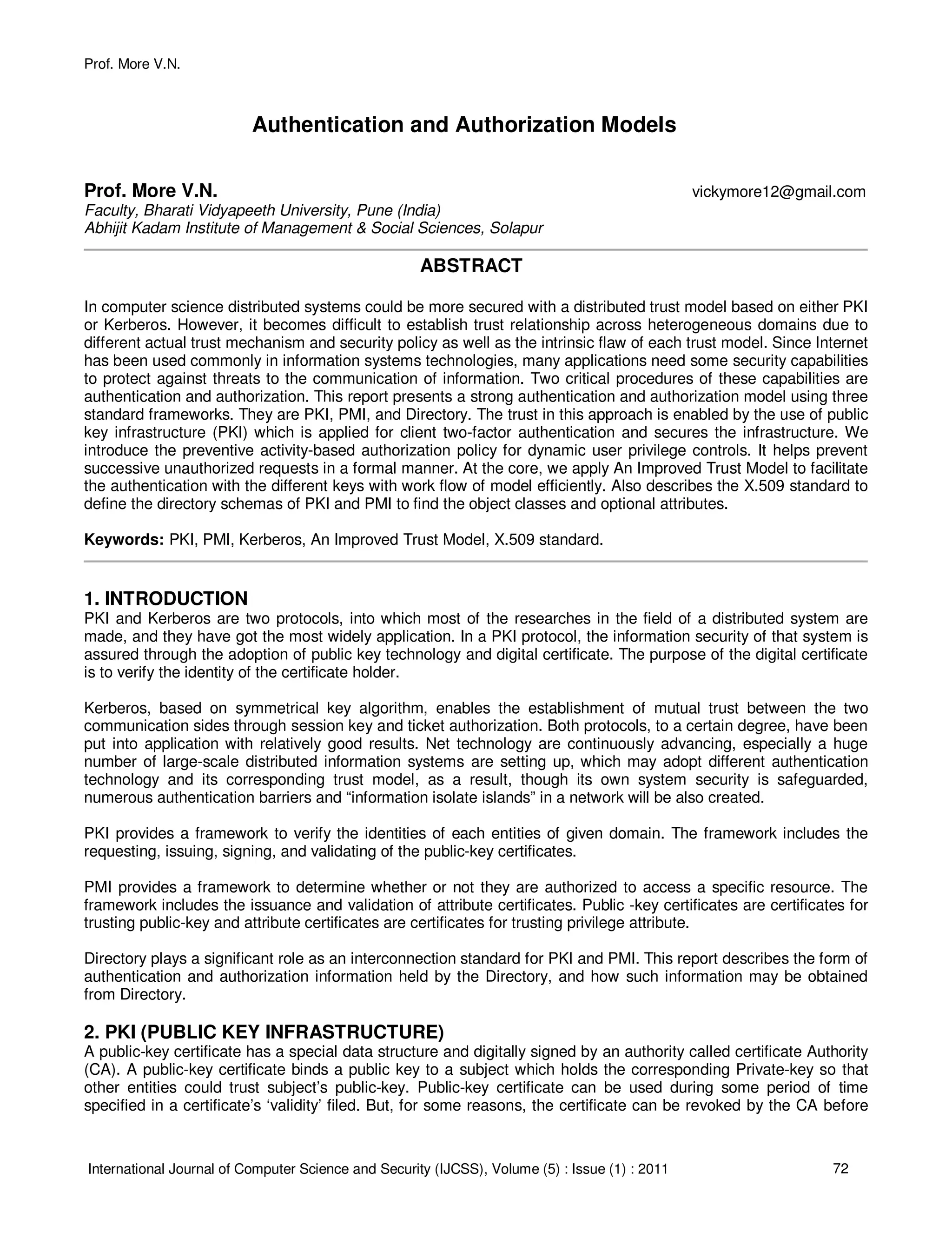 Authentication And Authorization Models Pdf