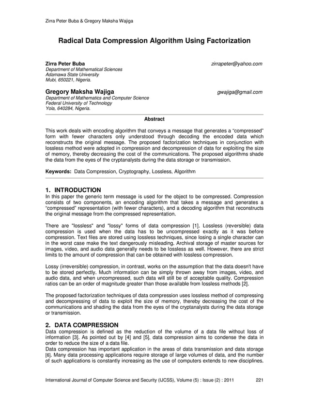 Radical Data Compression Algorithm Using Factorization Pdf 7631