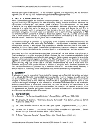 Survey Paper: Cryptography Is The Science Of Information Security | PDF