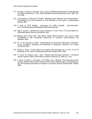 Detection of Botnets using Honeypots and P2P Botnets | PDF | Internet | Computing