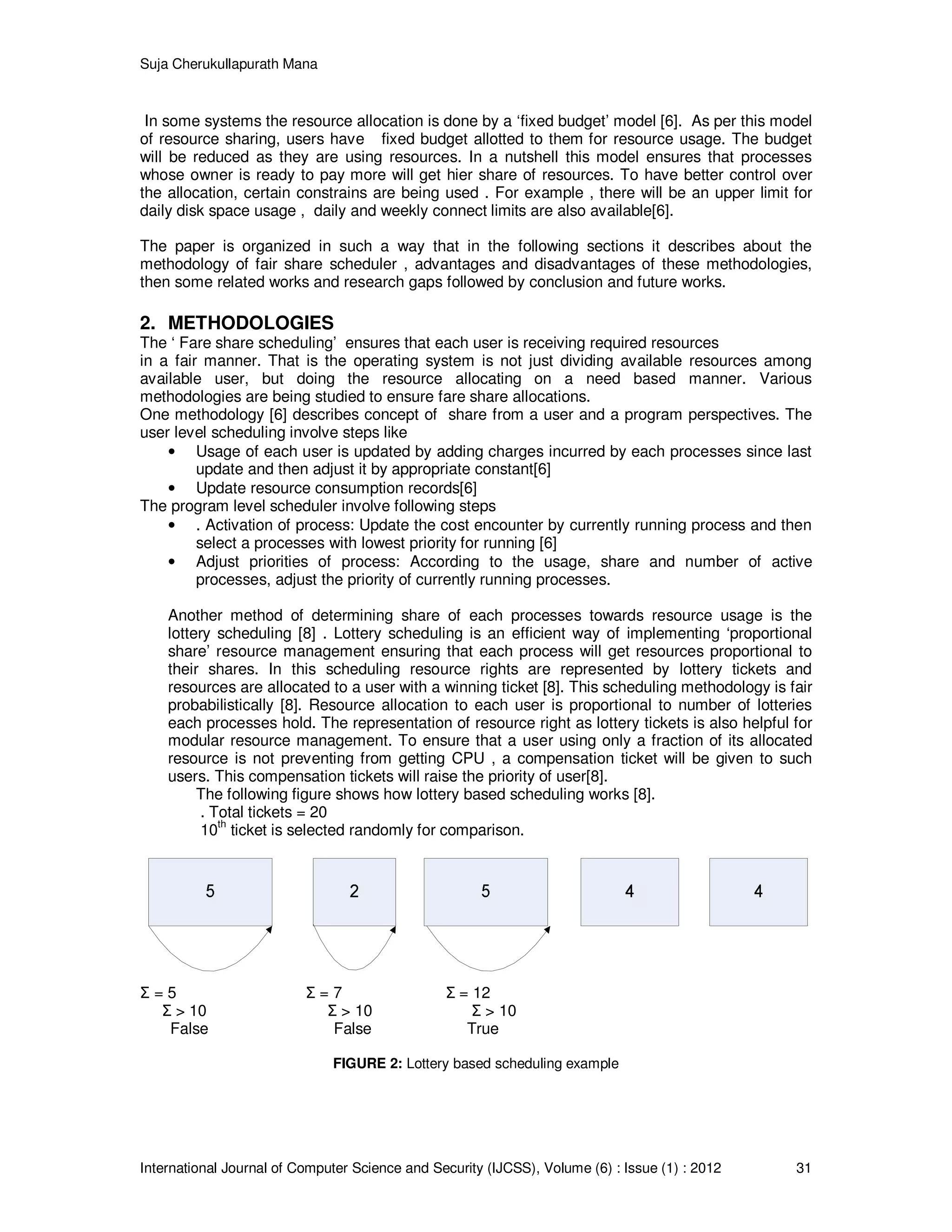 Recourse Management Using a Fair Share Scheduler | PDF