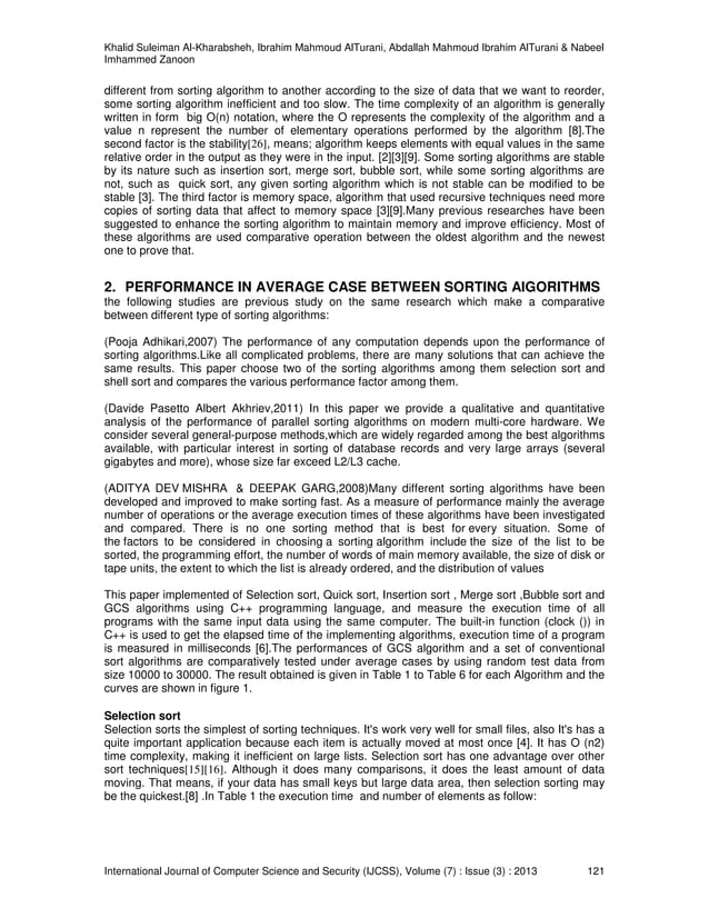 Review on Sorting Algorithms A Comparative Study | PDF | Databases | Computer Software and ...