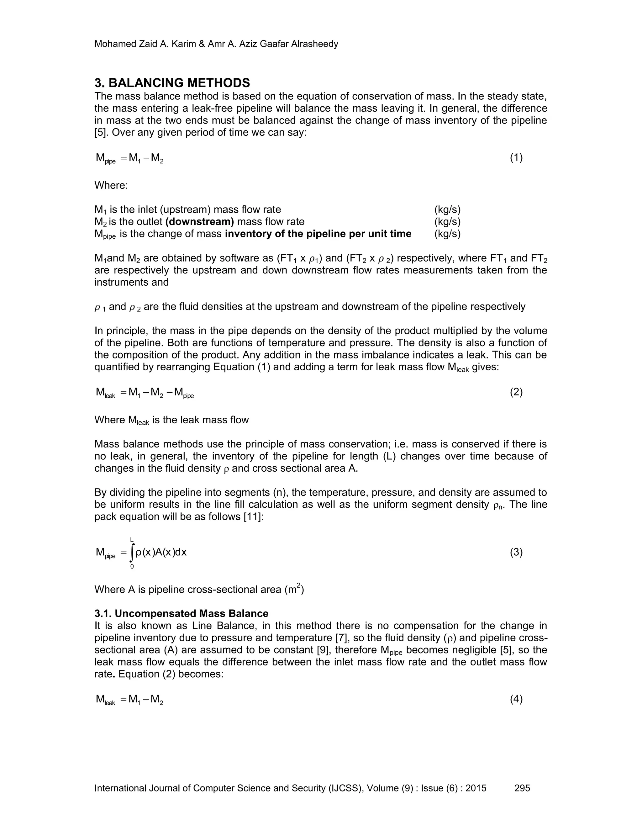 Compensated Mass Balance Method For Oil Pipeline Leakage Detection ...