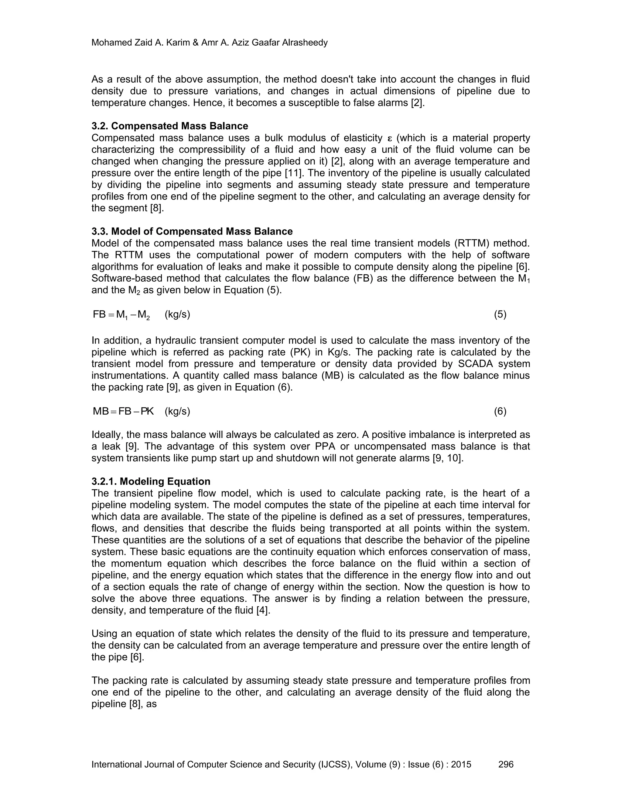 Compensated Mass Balance Method For Oil Pipeline Leakage Detection ...