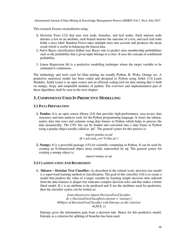 PREDICTIVE MODELLING OF CRIME DATASET USING DATA MINING | PDF | Databases | Computer Software ...