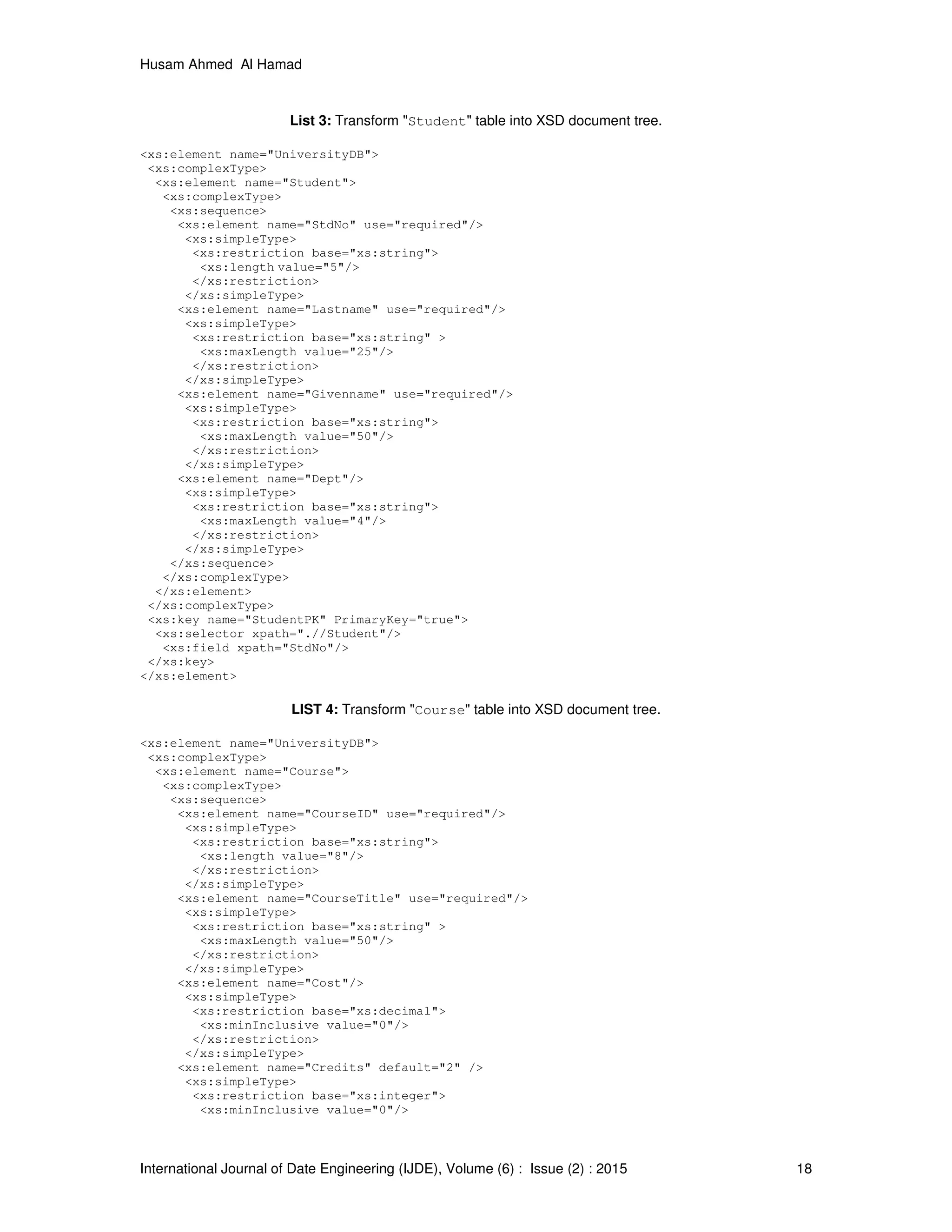 Catalog-based Conversion from Relational Database into XML Schema (XSD) | PDF