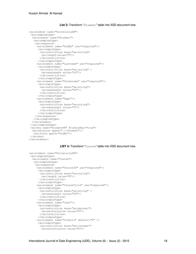Catalog Based Conversion From Relational Database Into Xml Schema Xsd Pdf 
