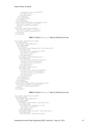 Catalog-based Conversion from Relational Database into XML Schema (XSD) | PDF