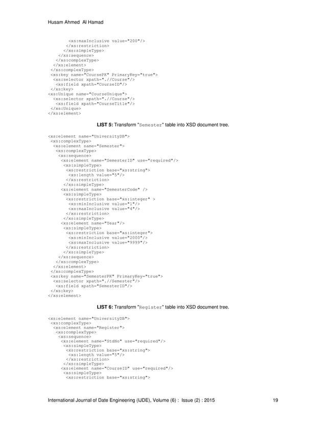 Catalog Based Conversion From Relational Database Into Xml Schema Xsd Pdf Free Download