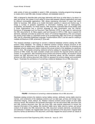 Catalog-based Conversion from Relational Database into XML Schema (XSD) | PDF