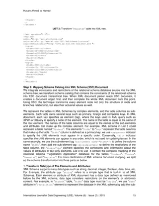 Catalog-based Conversion from Relational Database into XML Schema (XSD) | PDF