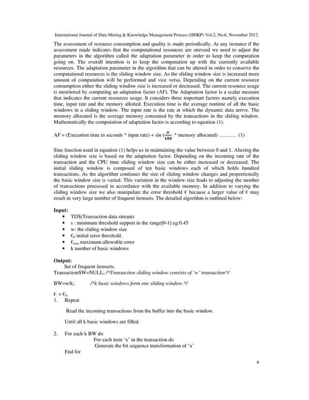 Frequent Itemset Mining In Transactional Data Streams Based On Quality Control And Resource