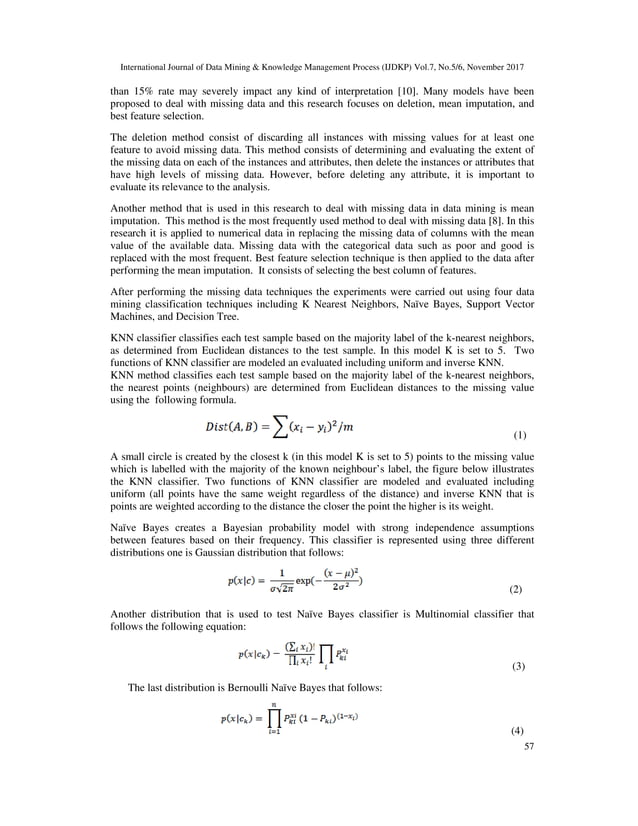 MISSING DATA CLASSIFICATION OF CHRONIC KIDNEY DISEASE | PDF