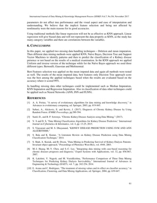MISSING DATA CLASSIFICATION OF CHRONIC KIDNEY DISEASE | PDF