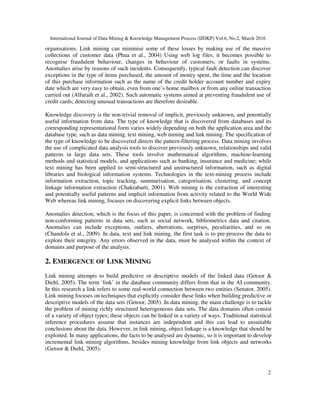 A SURVEY OF LINK MINING AND ANOMALIES DETECTION | PDF