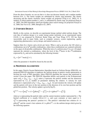 A PARTICLE SWARM OPTIMIZATION ALGORITHM BASED ON UNIFORM DESIGN | PDF