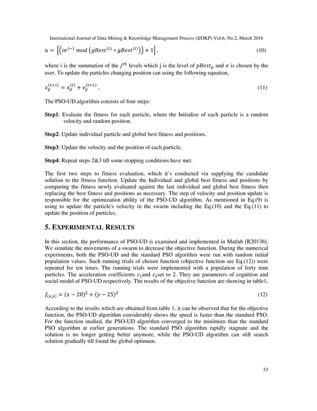A PARTICLE SWARM OPTIMIZATION ALGORITHM BASED ON UNIFORM DESIGN | PDF