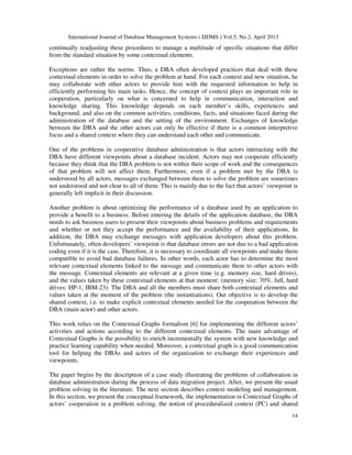 SHARED CONTEXT FOR IMPROVING COLLABORATION IN DATABASE ADMINISTRATION | PDF