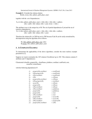 ALGORITHM FOR RELATIONAL DATABASE NORMALIZATION UP TO 3NF | PDF