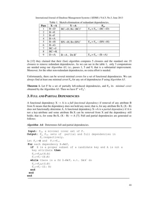 ALGORITHM FOR RELATIONAL DATABASE NORMALIZATION UP TO 3NF | PDF