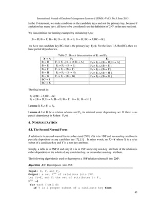 ALGORITHM FOR RELATIONAL DATABASE NORMALIZATION UP TO 3NF | PDF