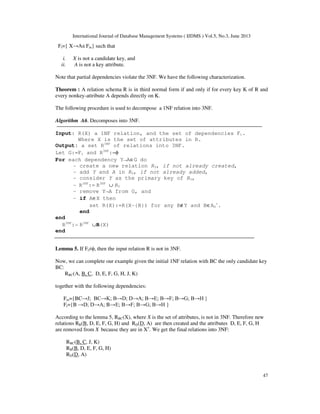 ALGORITHM FOR RELATIONAL DATABASE NORMALIZATION UP TO 3NF | PDF