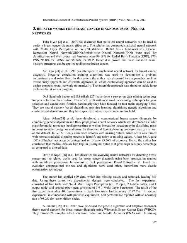 BREAST CANCER DIAGNOSIS USING MACHINE LEARNING ALGORITHMS –A SURVEY | PDF