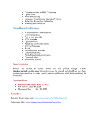 International Journal of Distributed and Parallel systems (IJDPS) | PDF