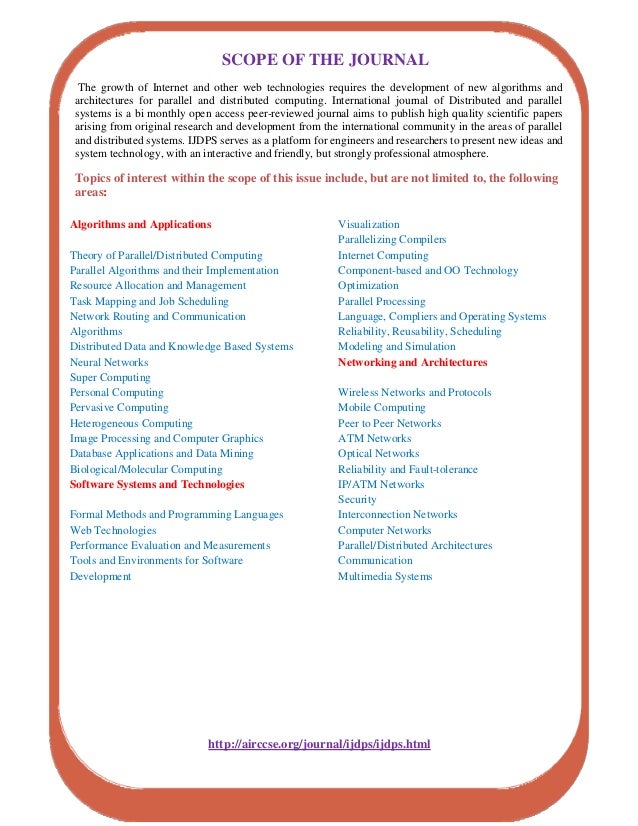 International Journal of Distributed and Parallel systems (IJDPS) | PDF