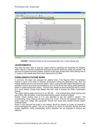 Transient Stability Assessment of the Nigerian 330kV Network. | PDF