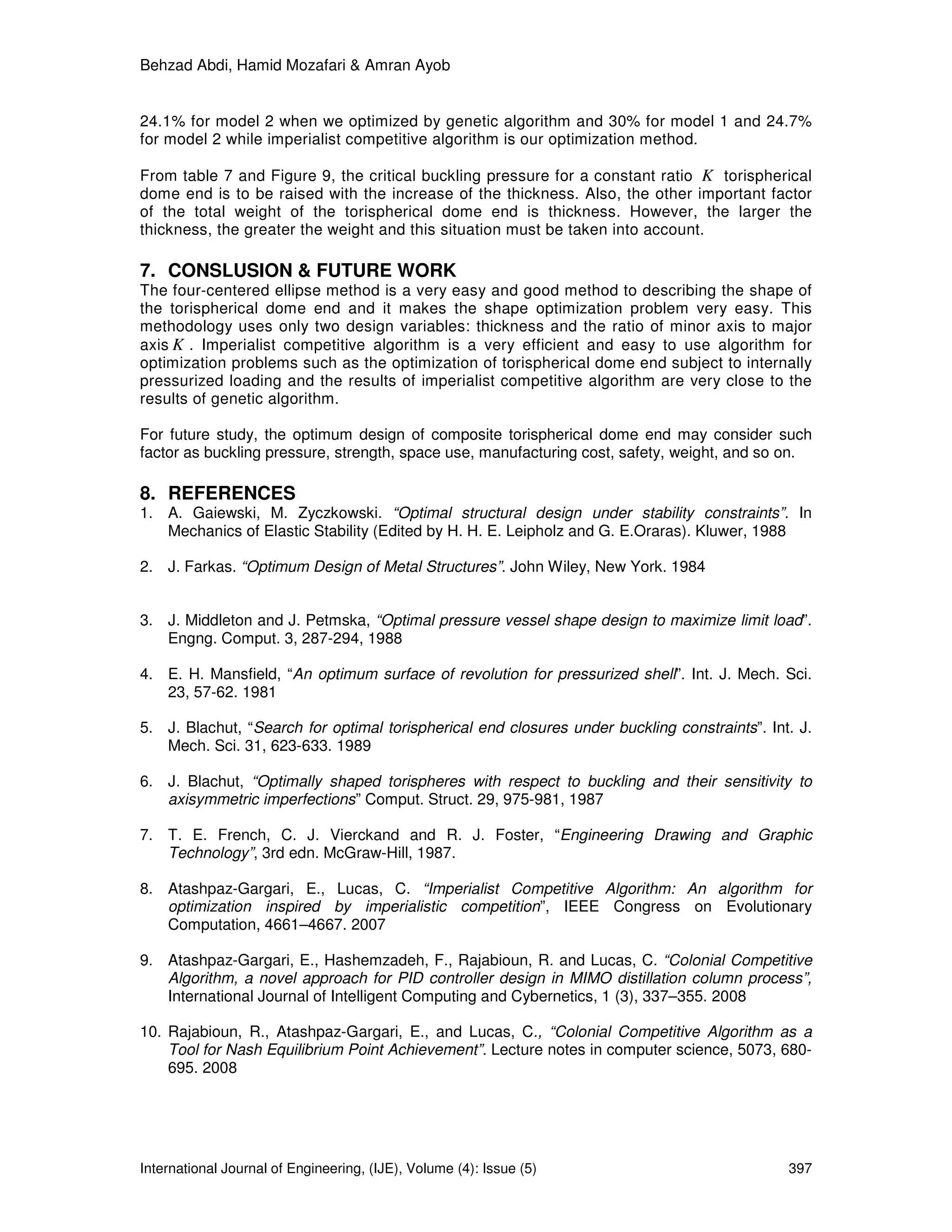 Using Imperialist Competitive Algorithm to Find the Optimum Shape Design of Internally ...