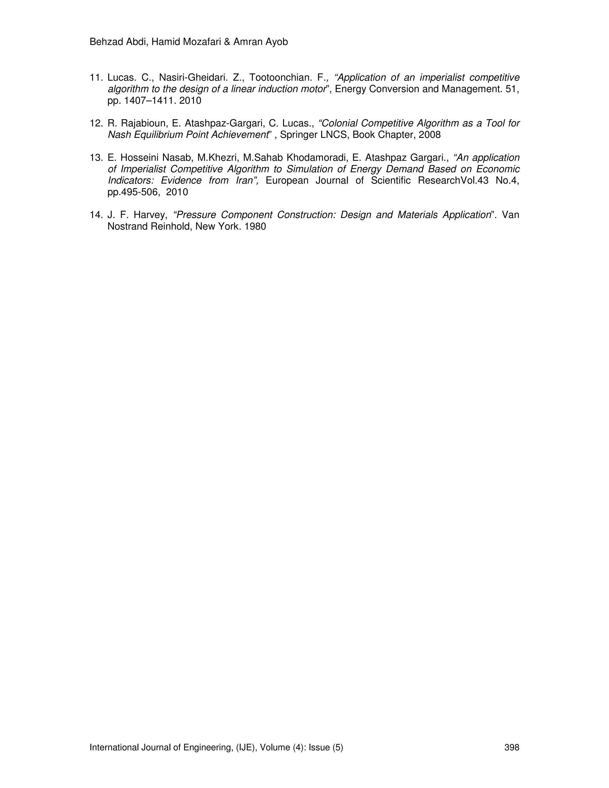 Using Imperialist Competitive Algorithm to Find the Optimum Shape Design of Internally ...