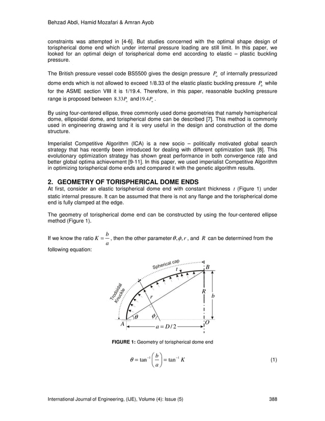 Using Imperialist Competitive Algorithm to Find the Optimum Shape Design of Internally ...
