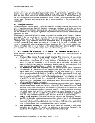 Semantic Web Mining of Un-structured Data: Challenges and Opportunities | PDF