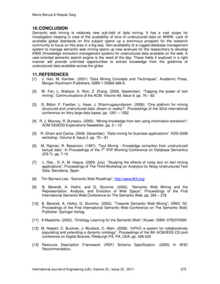 Semantic Web Mining of Un-structured Data: Challenges and Opportunities | PDF