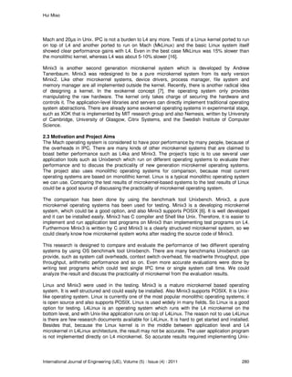 Analysis of Practicality and Performance Evaluation for Monolithic Kernel and Micro-Kernel ...