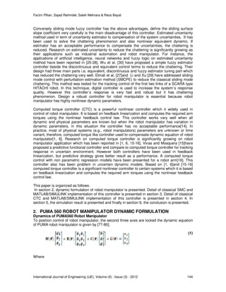 Sliding Mode Methodology Vs. Computed Torque Methodology Using MATLAB/SIMULINK and Their ...