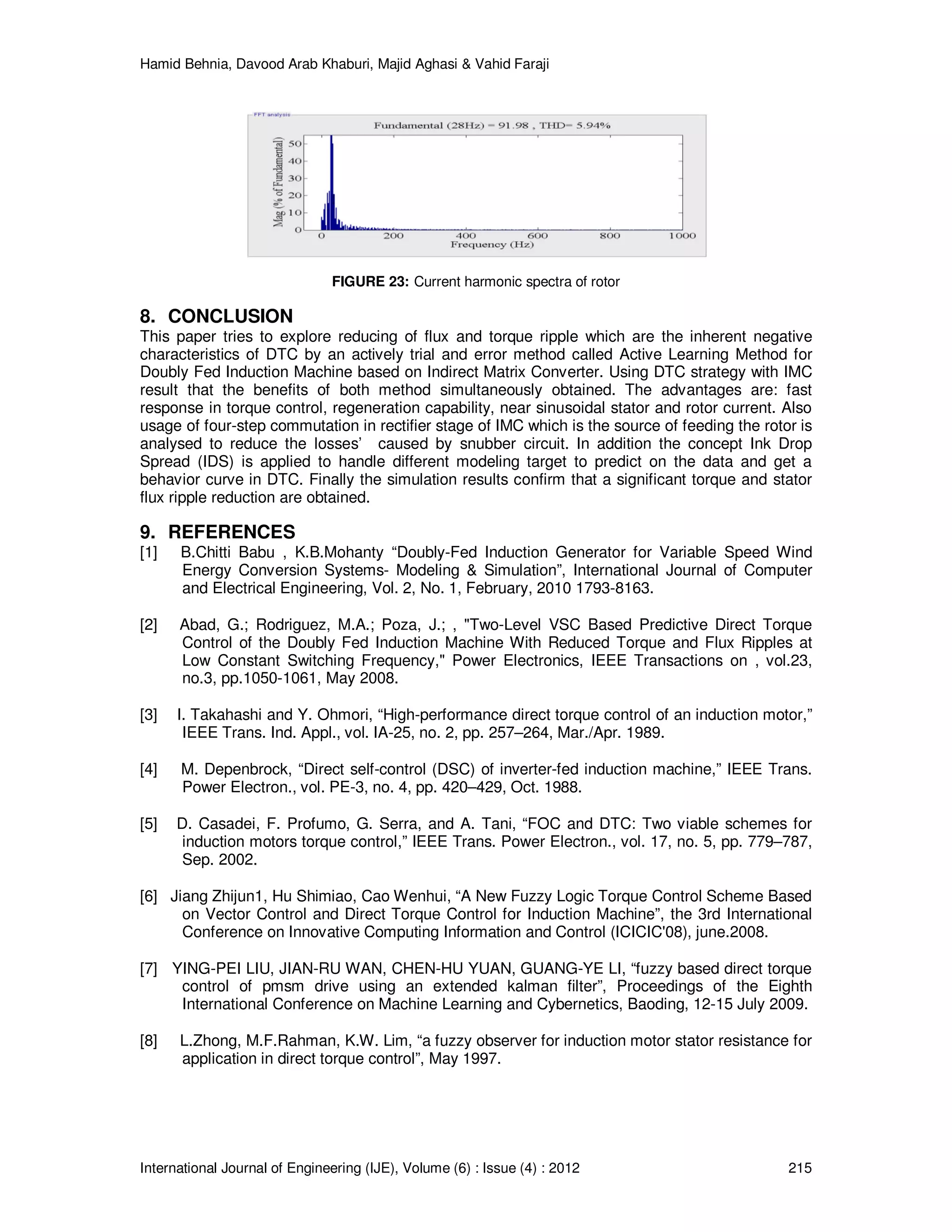 Enhanced Direct Torque Control For Doubly Fed Inductionmachine By Active Learning Method Using