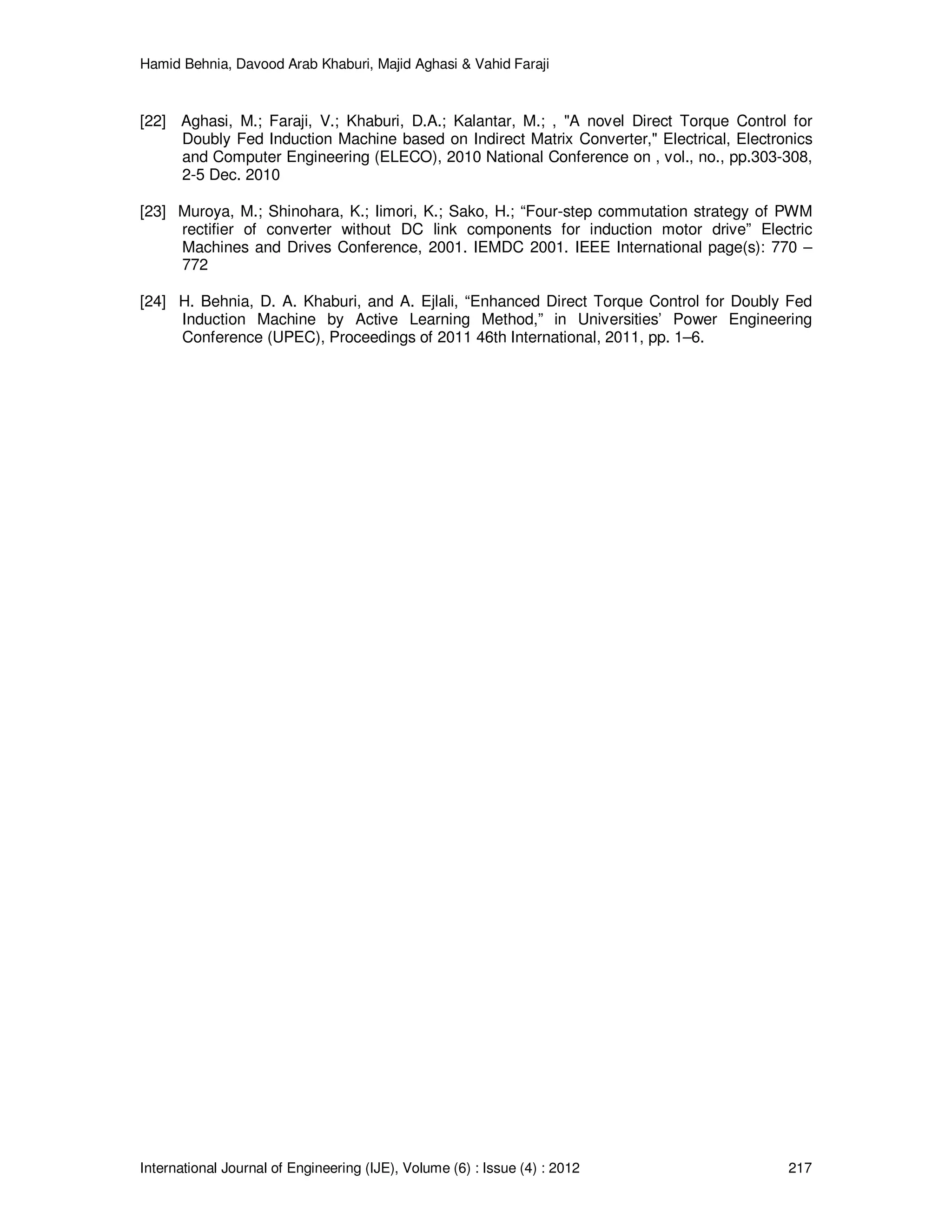 Enhanced Direct Torque Control For Doubly Fed Inductionmachine By Active Learning Method Using