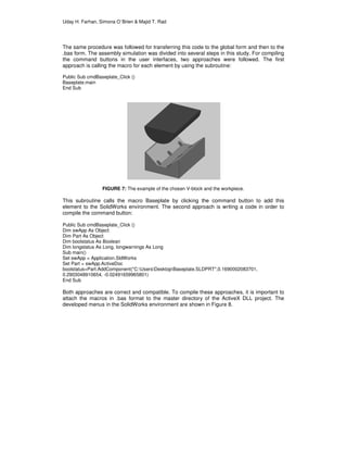 SolidWorks Secondary Development with Visual Basic 6 for an Automated ...